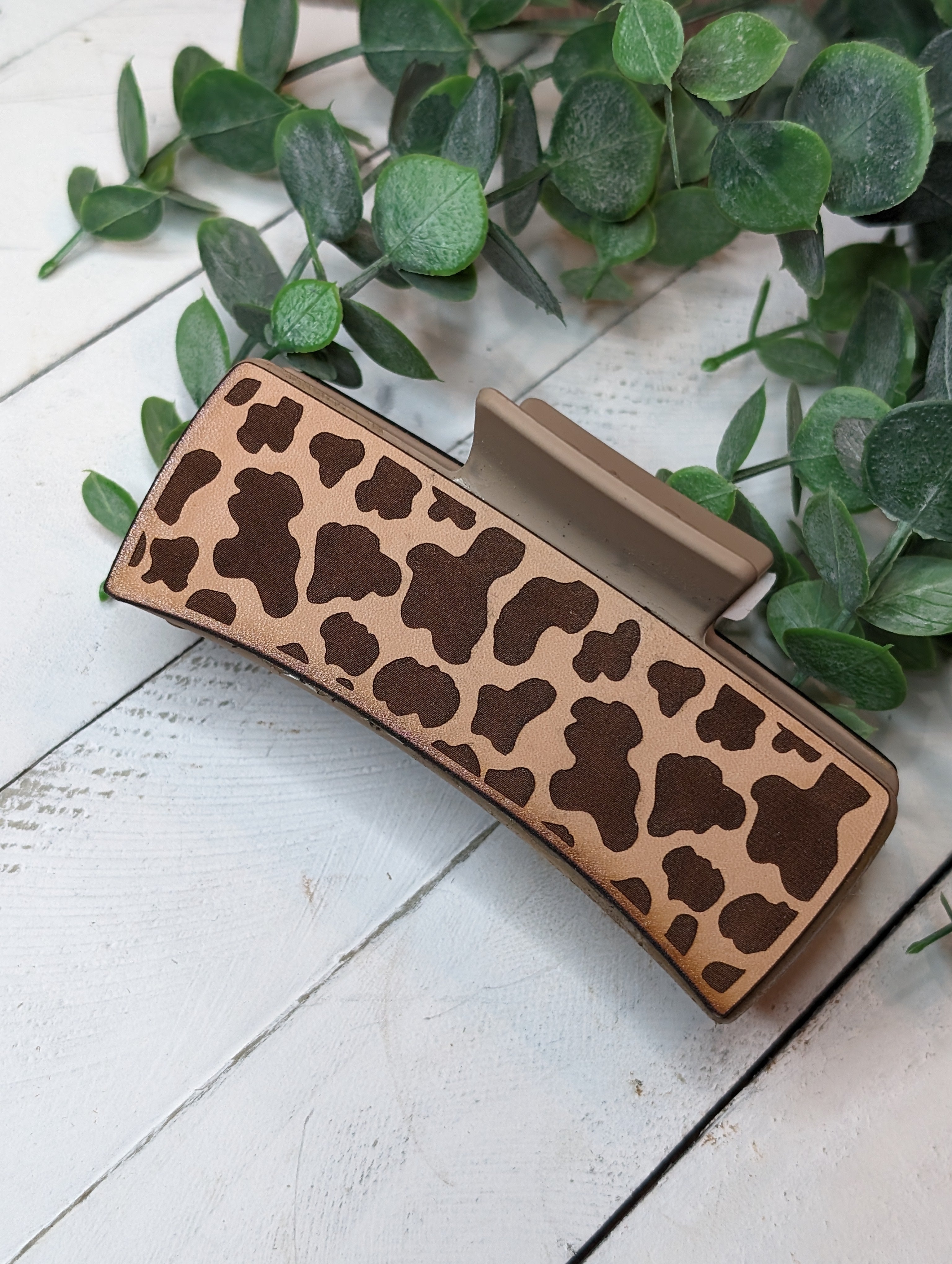 Cow Print Claw clip – Bar B Leather & Tack